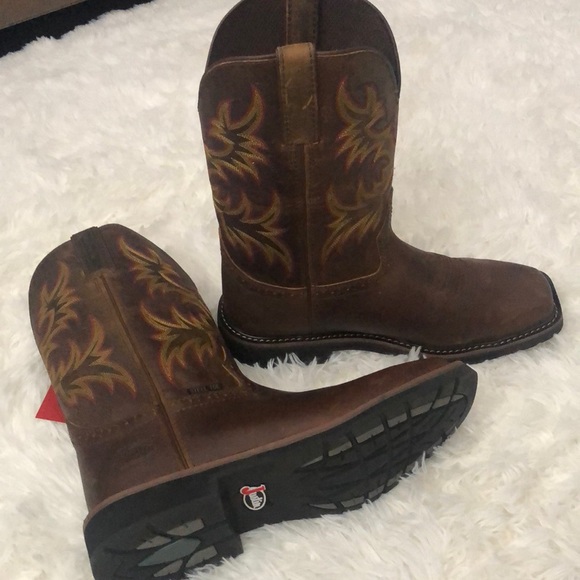 Justin Boots | Shoes | Justin Square Toe Steel Toe Cowboy Boots | Poshmark